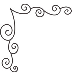 Corner border calligraphy line Royalty Free Vector Image