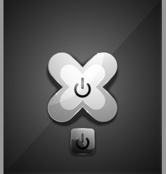 Black led light power button Royalty Free Vector Image