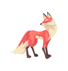 Cute smiling red fox cartoon Royalty Free Vector Image
