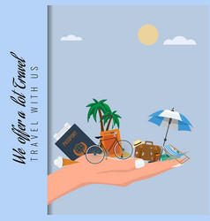 Travel and tour poster design around the world Vector Image