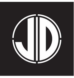 Jd logo monogram with shield shape isolated blue Vector Image