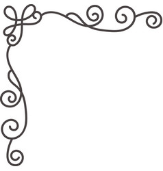 Corner border calligraphy line Royalty Free Vector Image