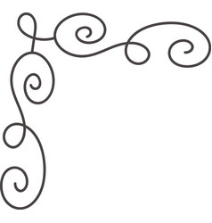 Corner border calligraphy line Royalty Free Vector Image