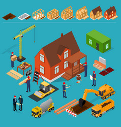 Industrial factory building isometric view Vector Image