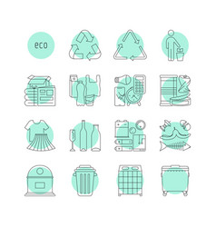 Waste sorting orange trash can with sorted Vector Image