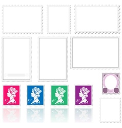 Set postage stamps on theme retro Royalty Free Vector Image