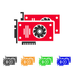 Video gpu card flat icon Royalty Free Vector Image