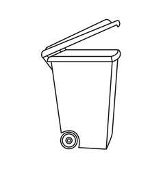 Black and white full trash bag silhouette Vector Image