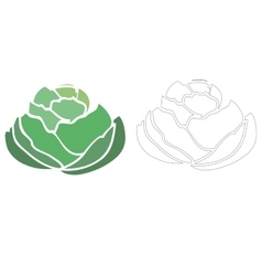 Cabbage logo design concept template Royalty Free Vector