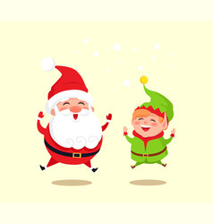 Santa claus various expressions face side view Vector Image
