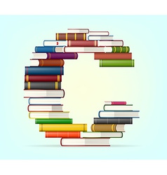 Alphabet from stacks of multi colored books Vector Image