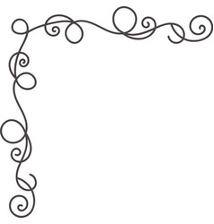 Corner border calligraphy line Royalty Free Vector Image