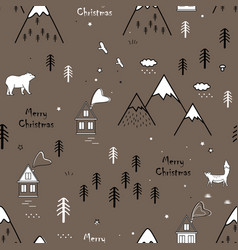 White polar bear using hat and scarf with winter Vector Image