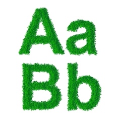 Capital letter f from grass on white Royalty Free Vector