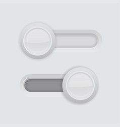White plastic buttons 3d web interface elements Vector Image