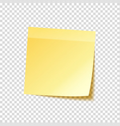 Sticky note with shadow isolated on transparent Vector Image