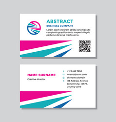 Business visit card template with logo - concept Vector Image