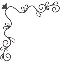 Corner border calligraphy line Royalty Free Vector Image