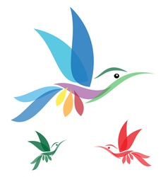 Colorful hummingbird icon symbol in flat style Vector Image