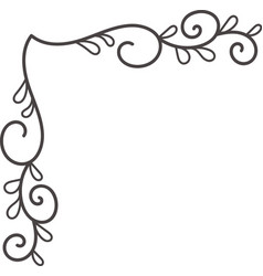 Corner border calligraphy line Royalty Free Vector Image