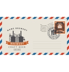 Envelope international air mail with red and blue Vector Image