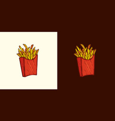 French fries red paper box Royalty Free Vector Image
