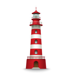 Red push pin lighthouse isolated Royalty Free Vector Image