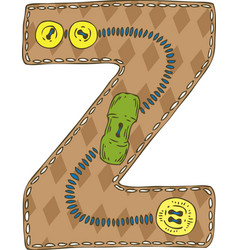 Letter r in patchwork style Royalty Free Vector Image