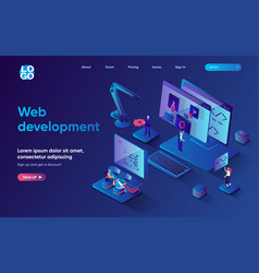 Isometric mobile development Royalty Free Vector Image