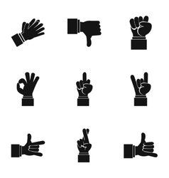 Hand icon collection silhouette Royalty Free Vector Image