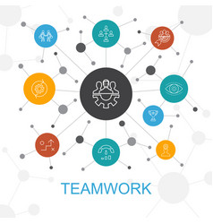 Teamwork infographic cloud design template Vector Image
