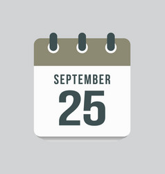 September 22 flat daily calendar icon Royalty Free Vector