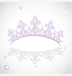 Tiara crown womens wedding with white stones Vector Image