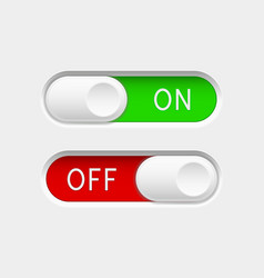 On and off toggle switch realistic buttons set Vector Image