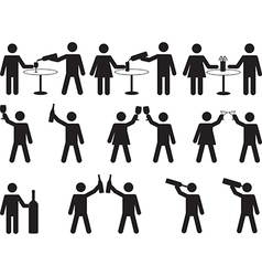 Pictogram people drinking Royalty Free Vector Image