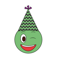 Smiley emoji party hat Royalty Free Vector Image
