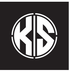 Ks logo initial with circle line cut design Vector Image