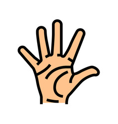Five number hand gesture color icon Royalty Free Vector