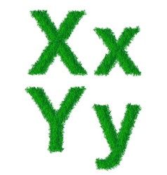 Capital letter f from grass on white Royalty Free Vector