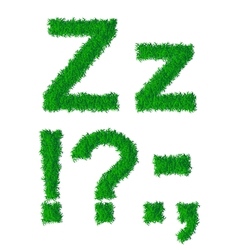 Capital letter f from grass on white Royalty Free Vector