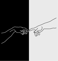 Adam hand of god like creation Royalty Free Vector Image