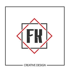 Initial fk letter logo template design Royalty Free Vector