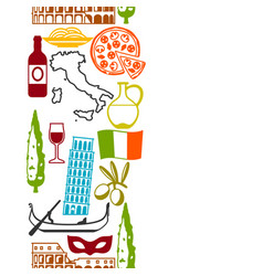 Italy icons set italian symbols and objects Vector Image