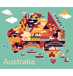Cartoon map of australia Royalty Free Vector Image