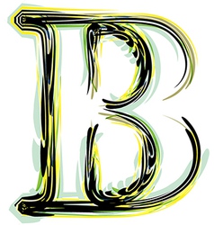 Grunge colorful font letter b Royalty Free Vector Image
