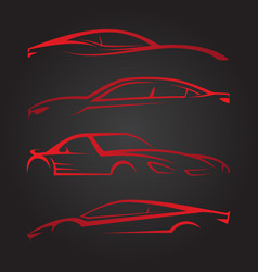 Calligraphic car logo set Royalty Free Vector Image