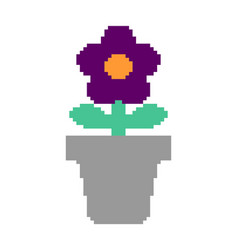 Dandelion pixel art 8 bit blowball flower Vector Image