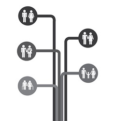 Family tree chart thin line style Royalty Free Vector Image