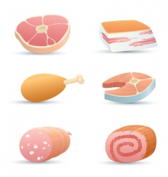 Milk meat and fish borders Royalty Free Vector Image