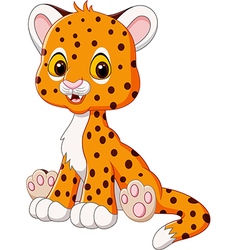 Cute cheetah cartoon Royalty Free Vector Image